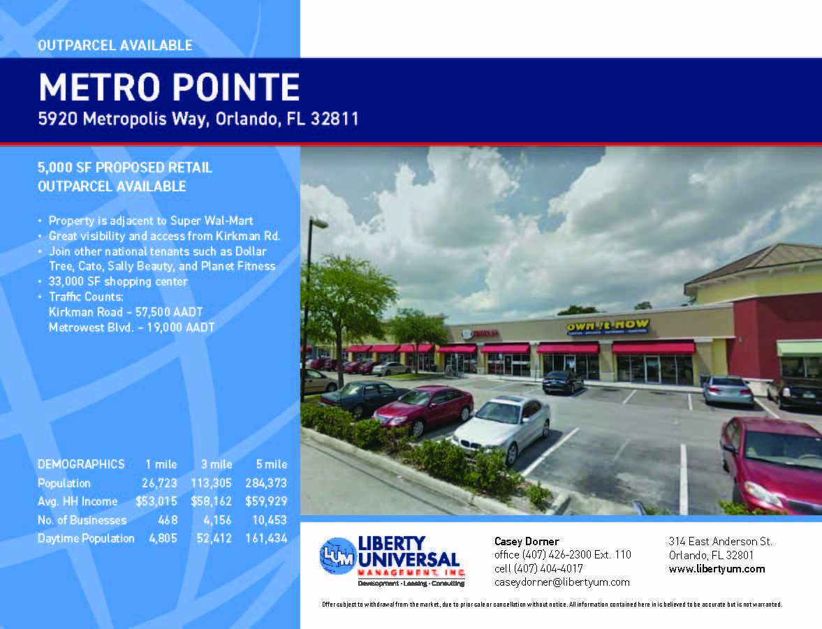 5920 Metropolis Way, Orlando, Florida 32811 Metro Pointe